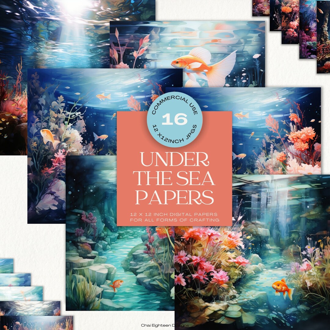Underwater Digital Papers, Under the Sea Papers, Ocean Digital Papers ...