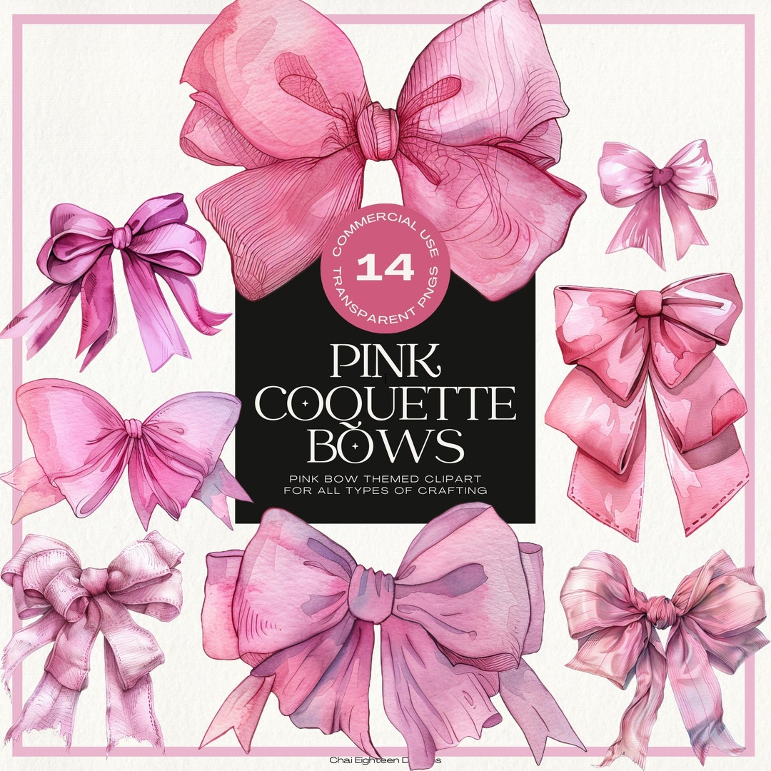 Pink Coquette Bows Clipart, Pastel Pink Bow Png, Cute Bow Clip Art ...