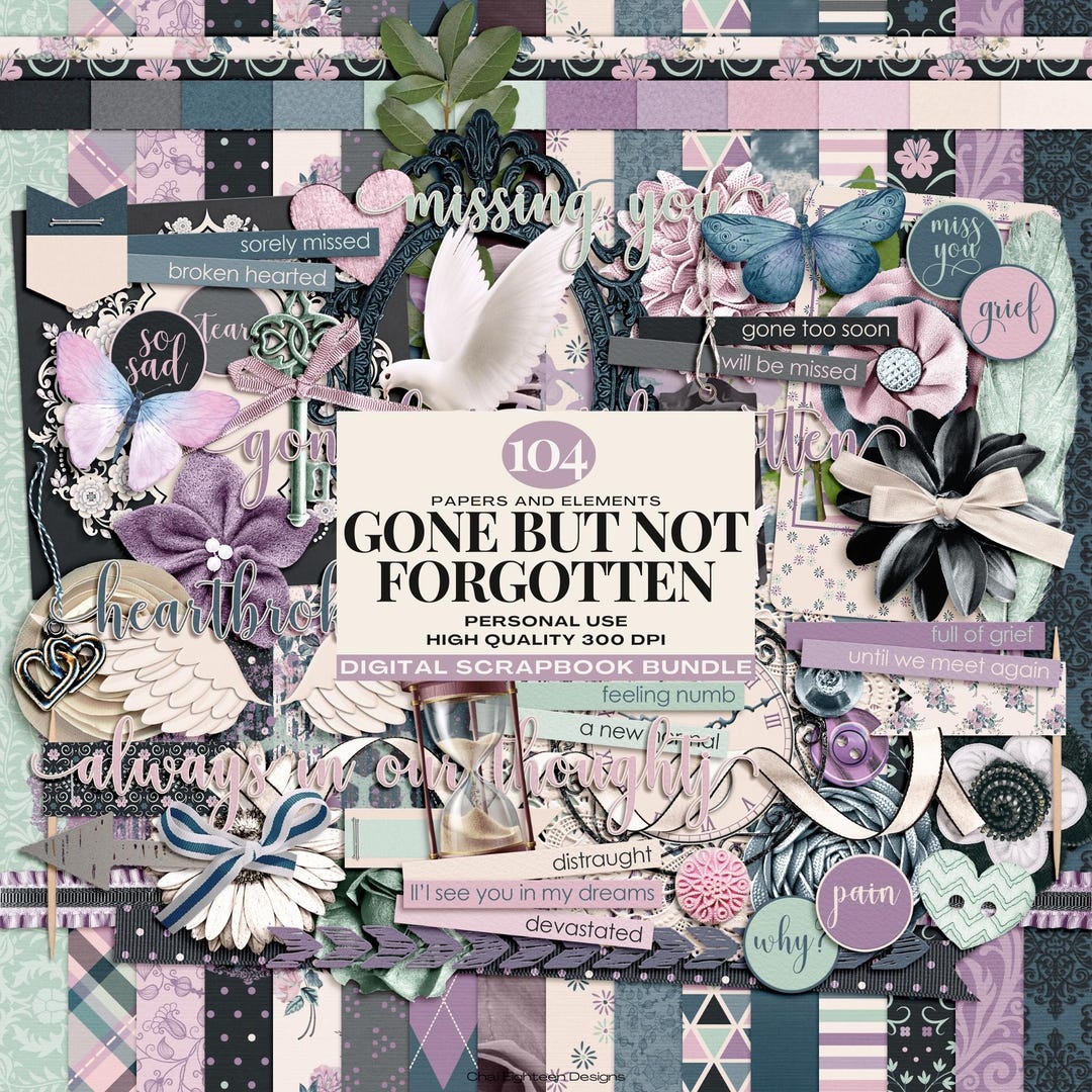 Grief & Loss Scrapbooking Collection, Gone but Not Forgotten Digital ...