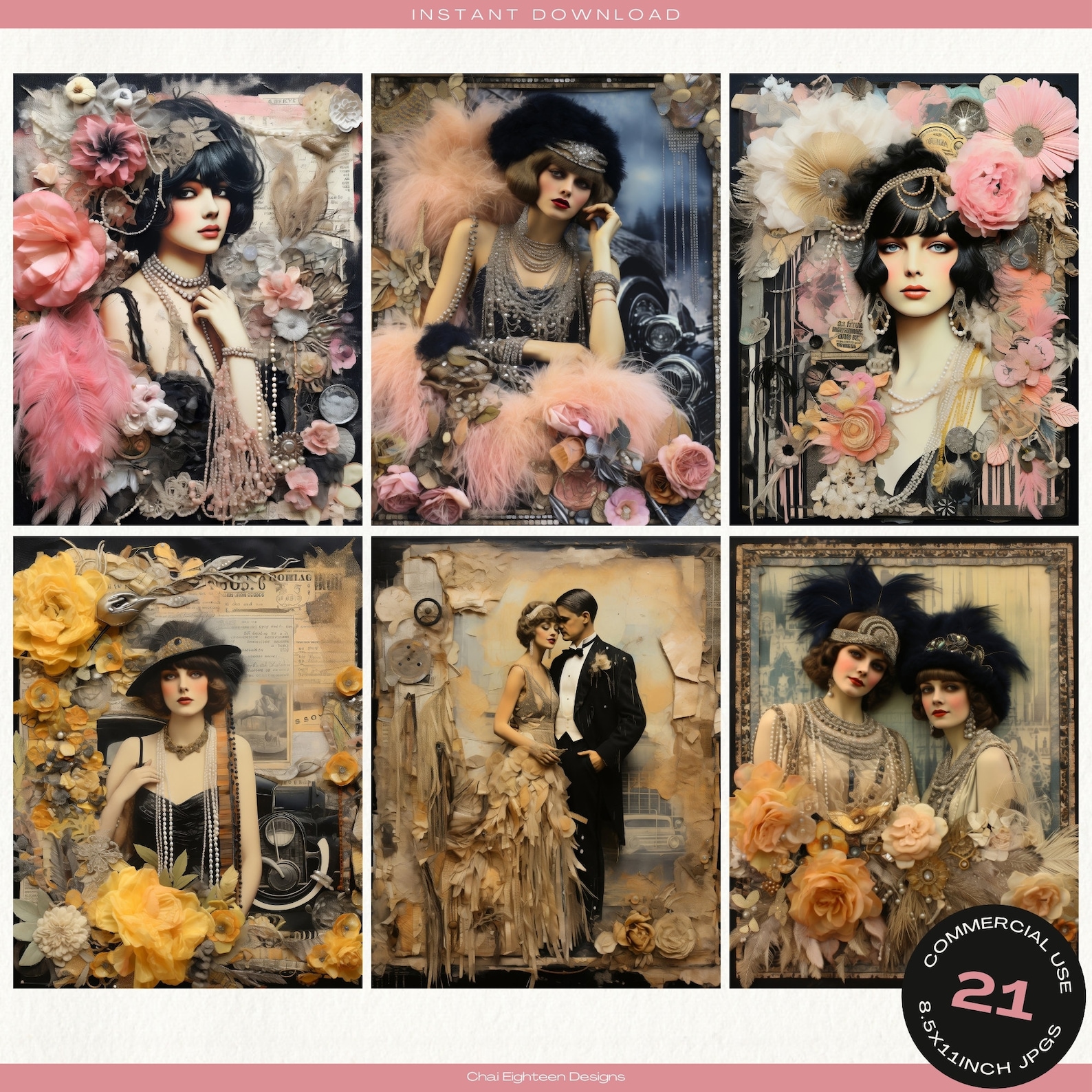 Roaring Twenties Junk Journal Pages, 1920's Junk Journal Papers ...