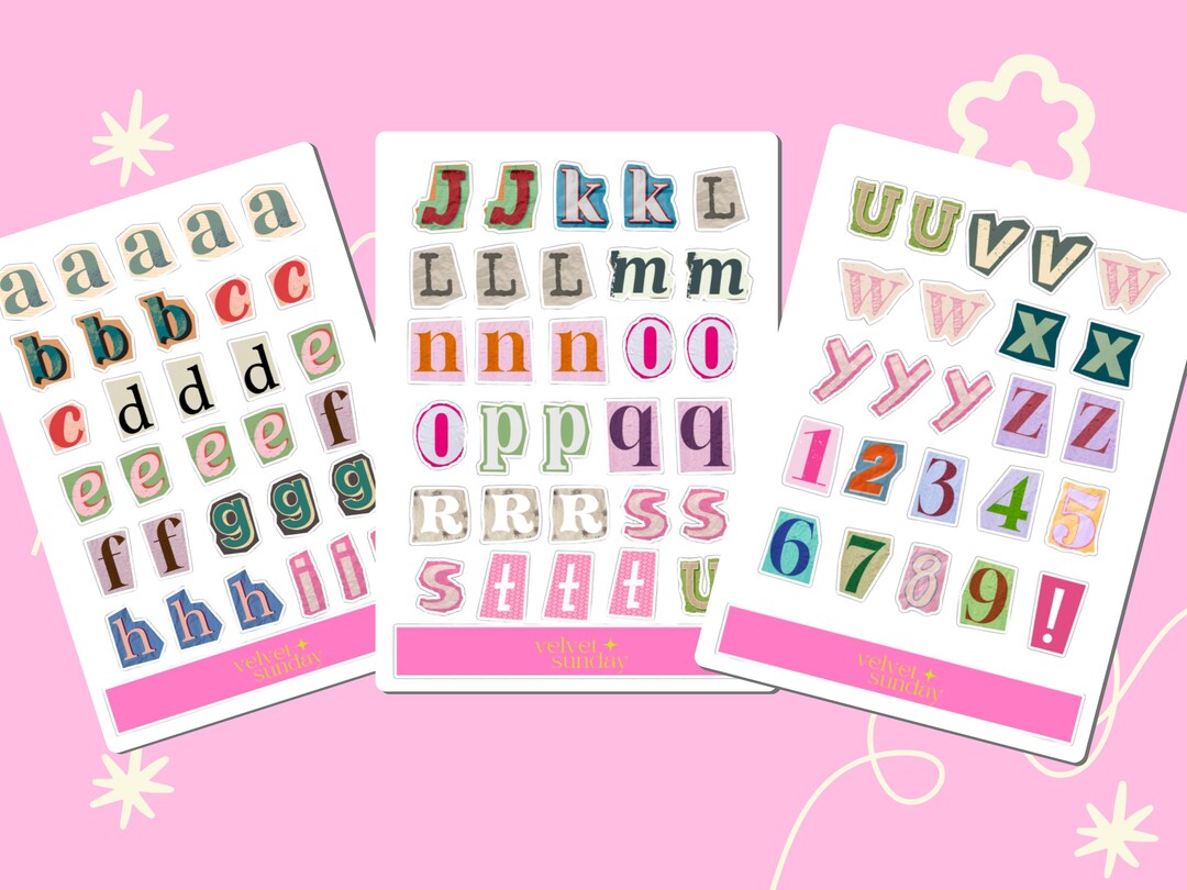 Zine Alphabet Sticker Sheet | Vintage Magazine Cutout Letters - Etsy