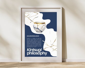 Kintsugi Philosophy Art Wall Poster - Inspiring Japanese Decor - Etsy