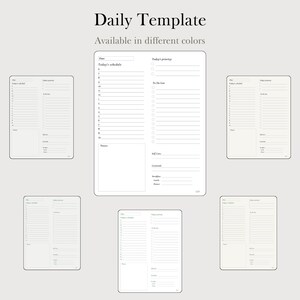 Daily Digital Planner | Hourly Layout | Portrait View | White and Green ...