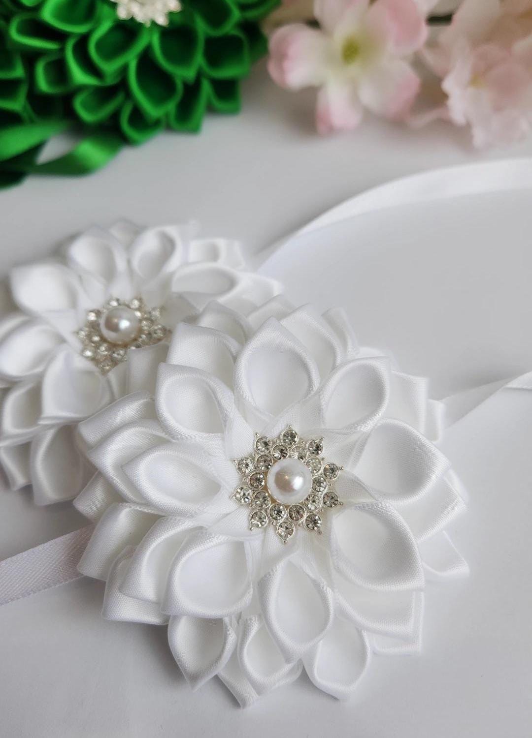 Pair of White Flower Afghan Bridal Arosi Henna Wraps - Etsy