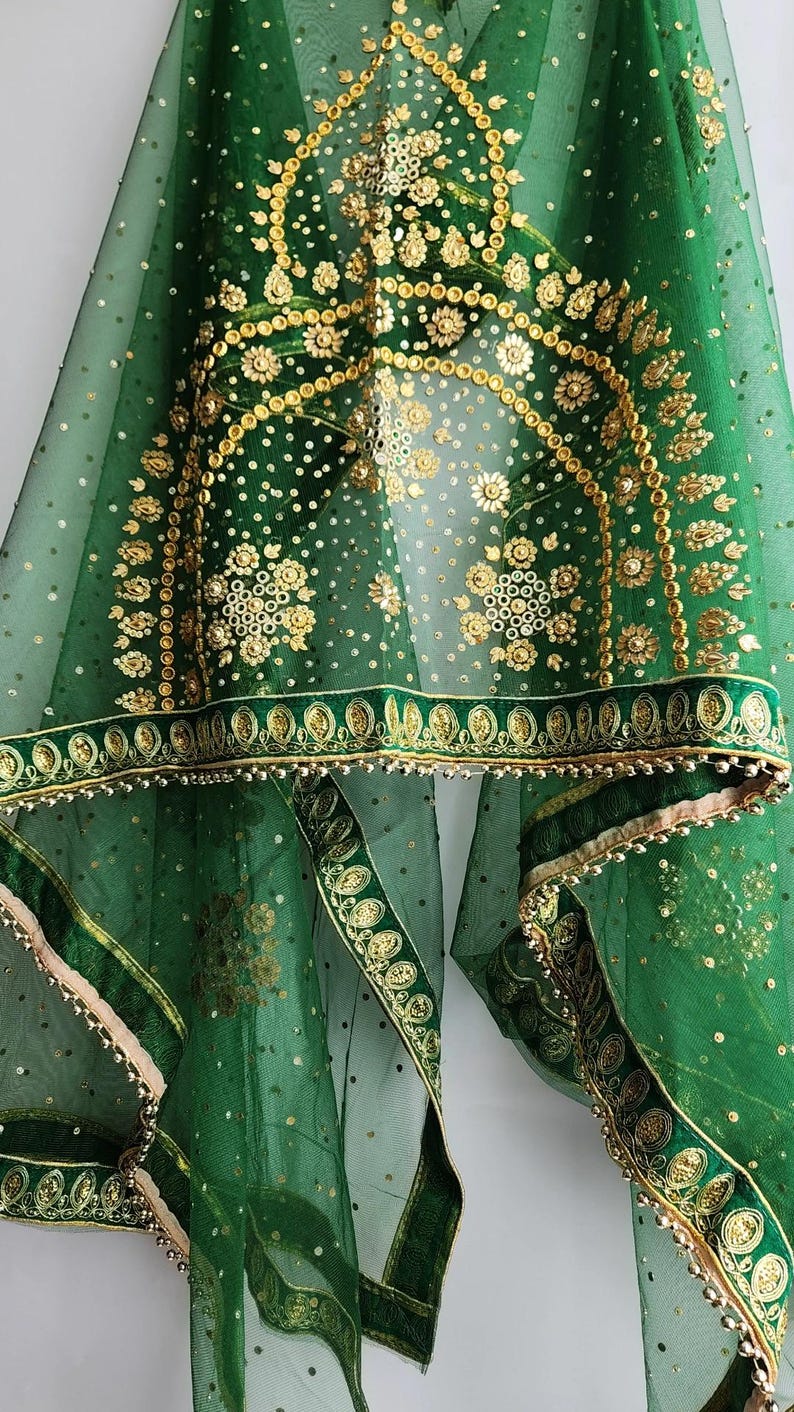 Afghan Green Net Shawl / Dupatta Henna Ayena Musaf Nikkah Shawl - Etsy