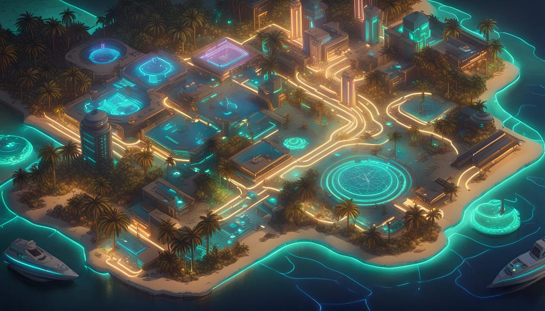 Futuristic Tropical City Design Pack for Customization (100 Images) - Etsy