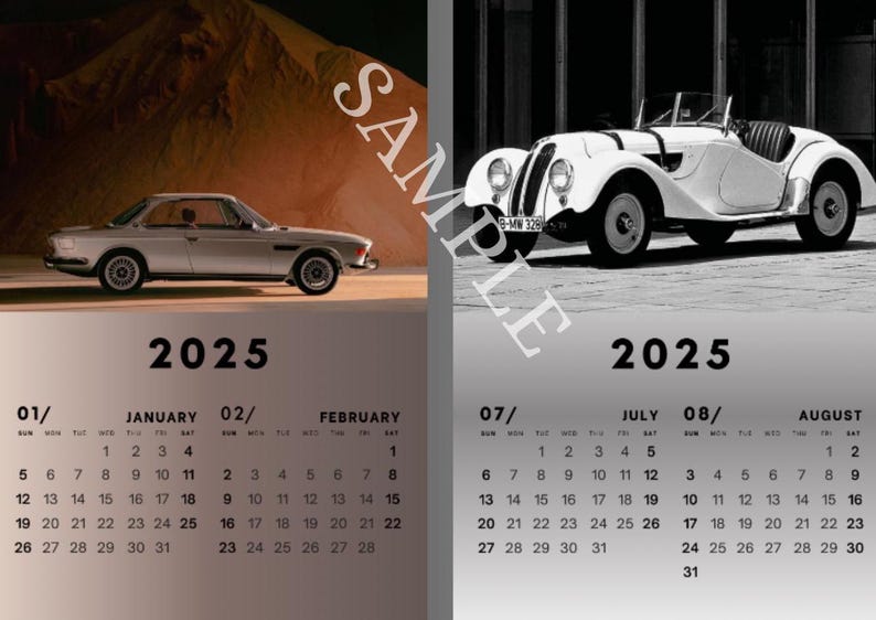BMW Calendar 2025 Luxury Automotive Art for Car Enthusiasts - Etsy