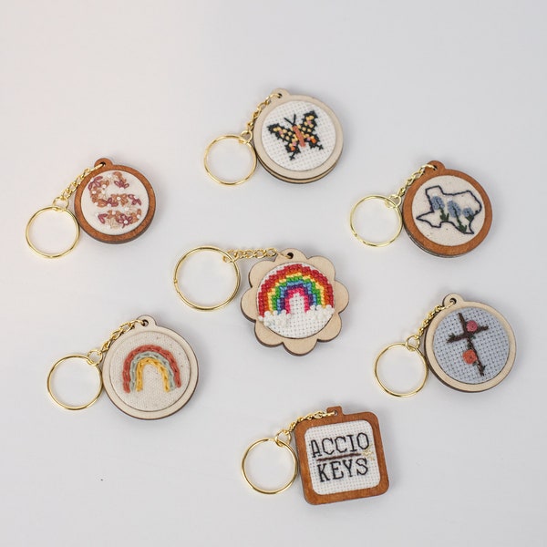 Embroidered Keychain (Just for you!) - Etsy