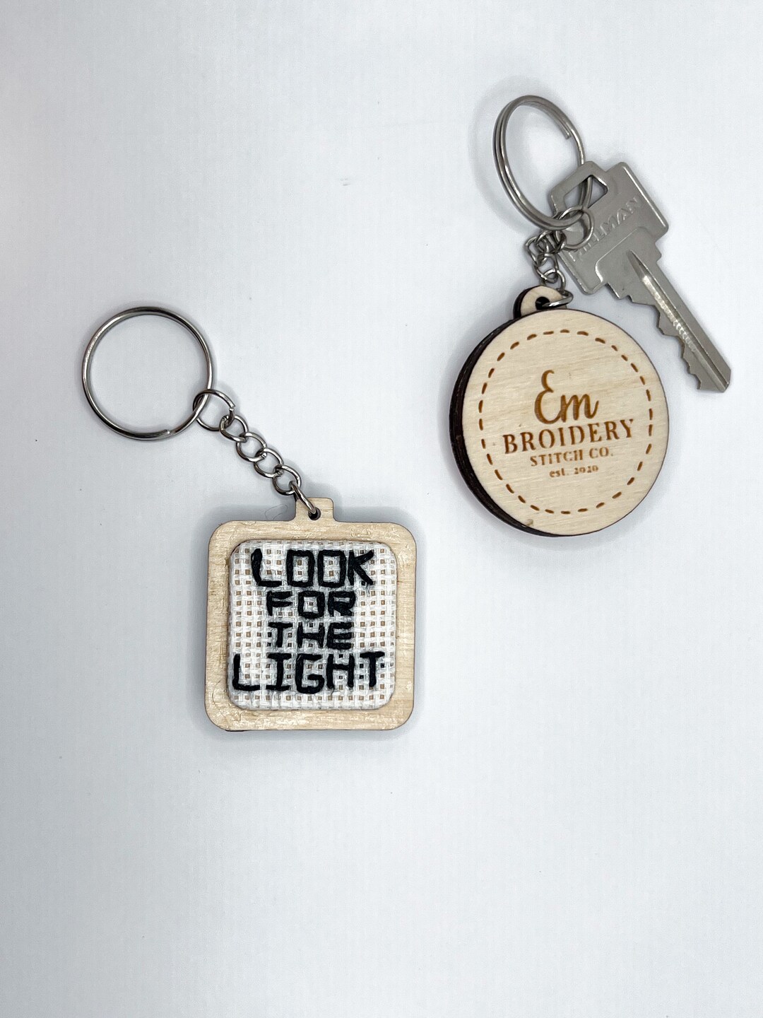 Hand Embroidered Look for the Light Keychain - TLOU Embroidery ...