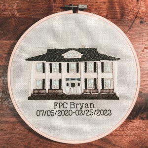 Custom Hand Embroidered House Portrait Unique Housewarming Gift ...