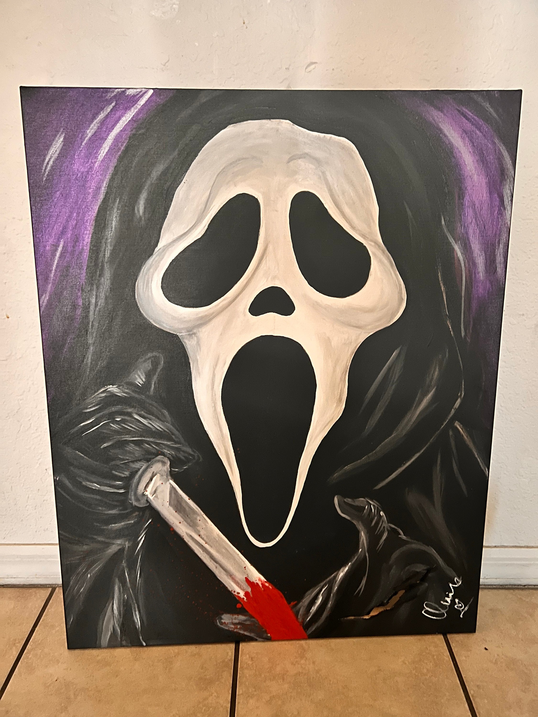 Scream, Art, Painting , Raw Art Work , Ghostface - Etsy