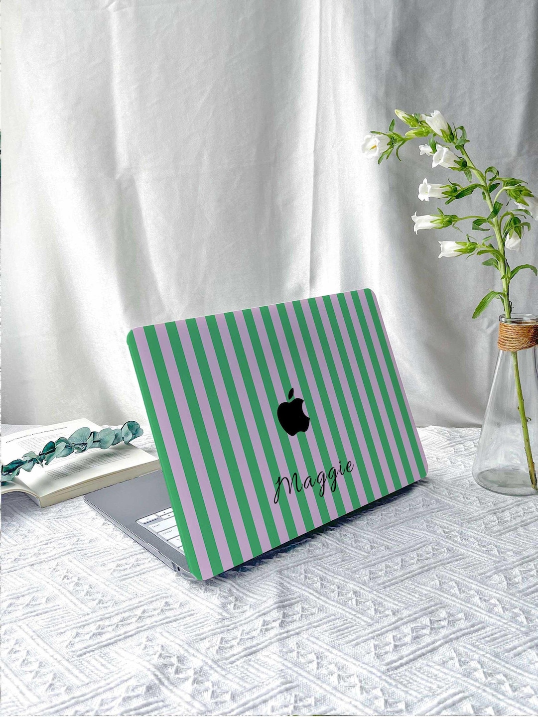 Green Striped MacBook M2 Air 13 2022 A2681 Pro 13 A2338 Pro 14 15 16 M3 ...