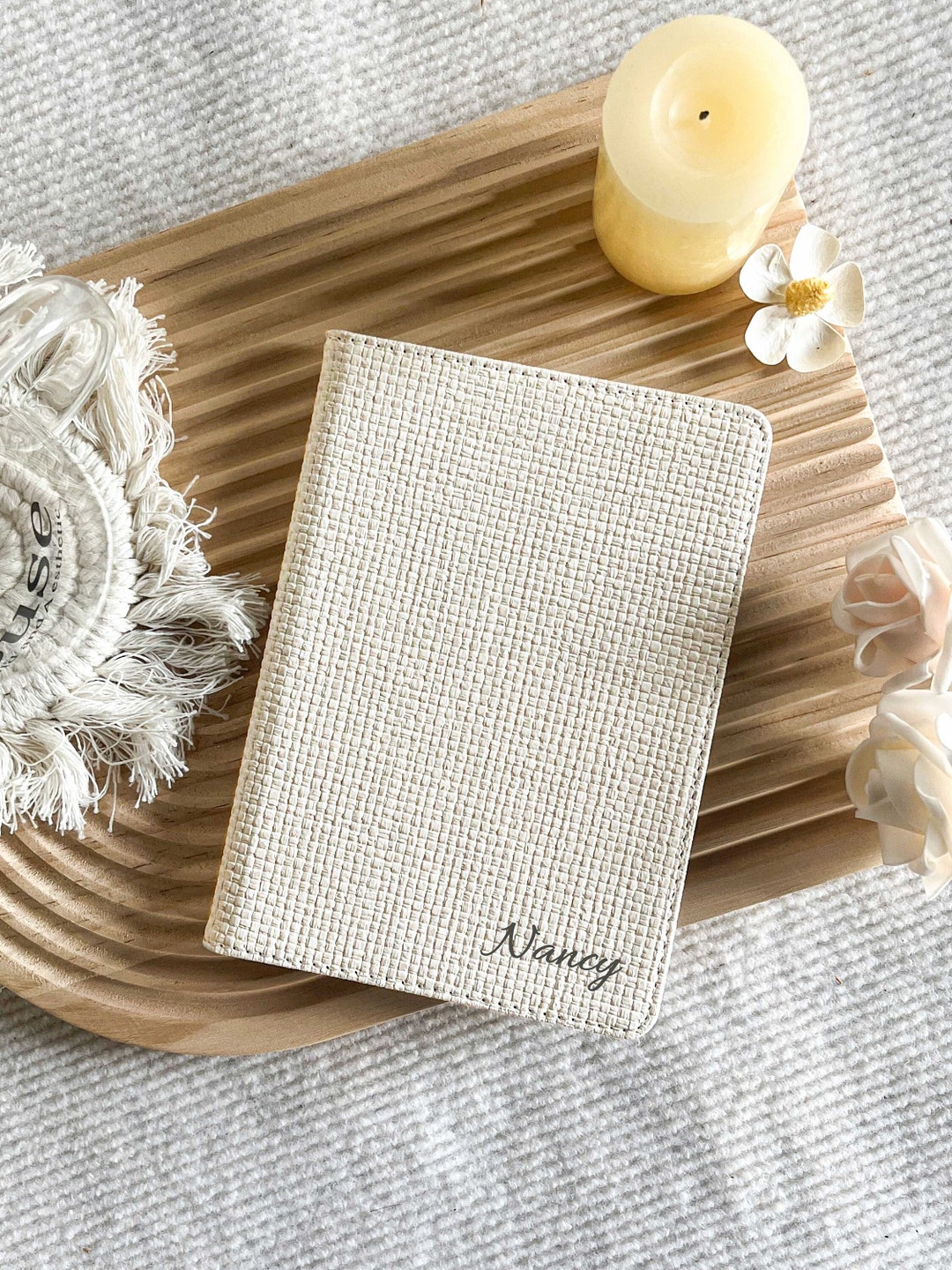 Rustic Cream Weave Leather Kindle Paperwhite 12th 7" 6.8" Case ...