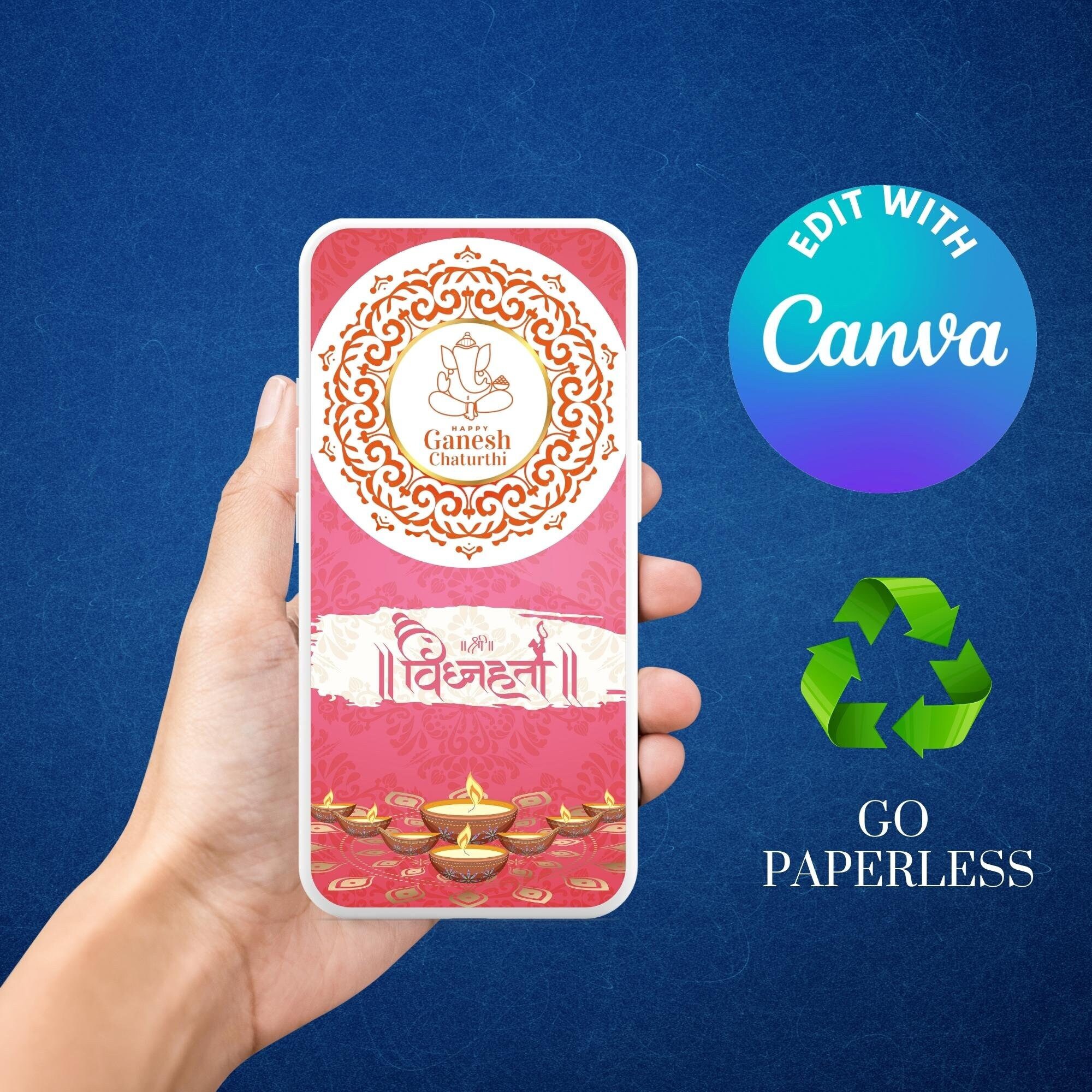 Ganesh Chaturthi Invitation Card Lord Ganesha Puja E-invitation ...