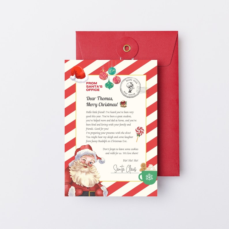 Editable Letter From Santa Template, Printable North Pole Elf Mail ...