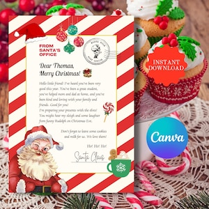 Editable Letter From Santa Template, Printable North Pole Elf Mail ...