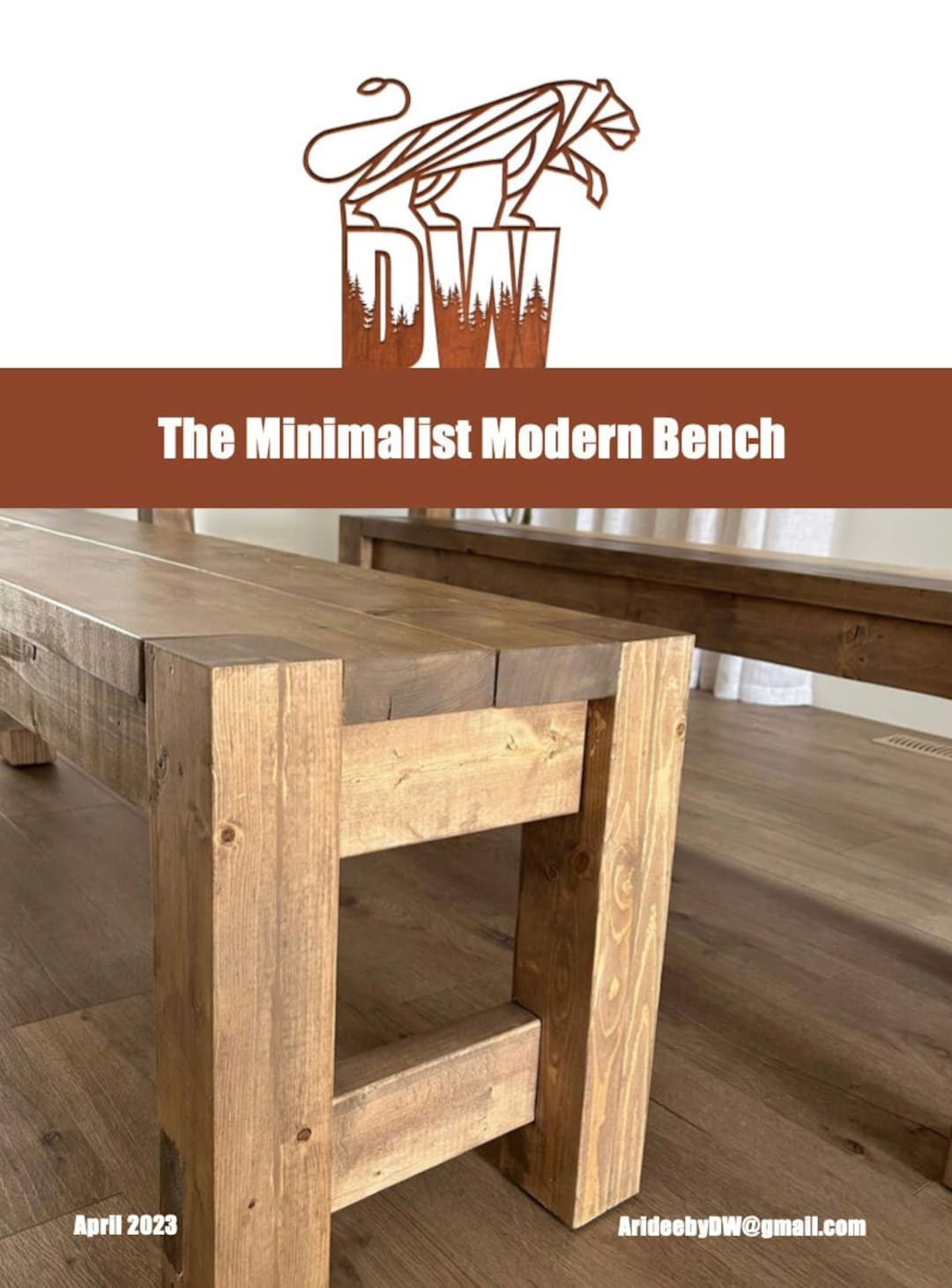 Plans: Minimalist Modern Bench - Etsy