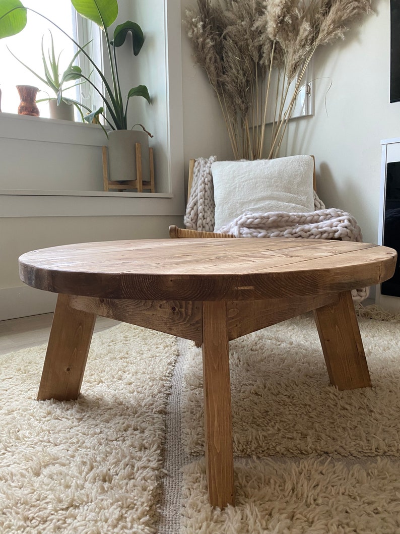 Plans: Rustic Round Coffee Table - Etsy