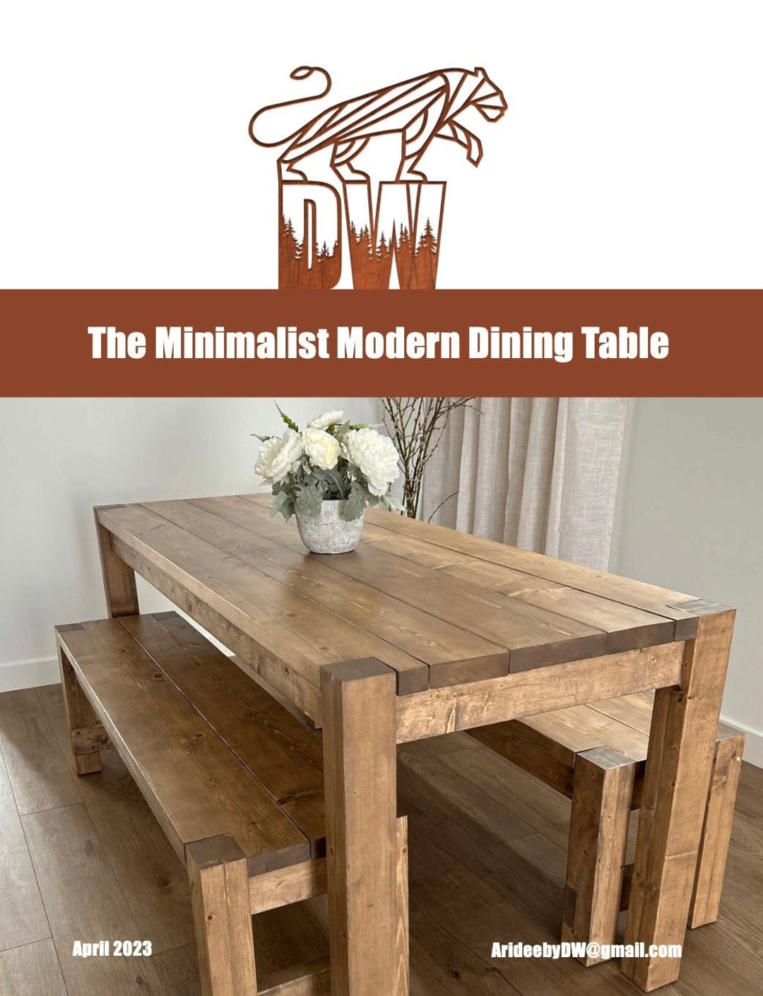 Plans: Minimalist Modern Dining Table - Etsy