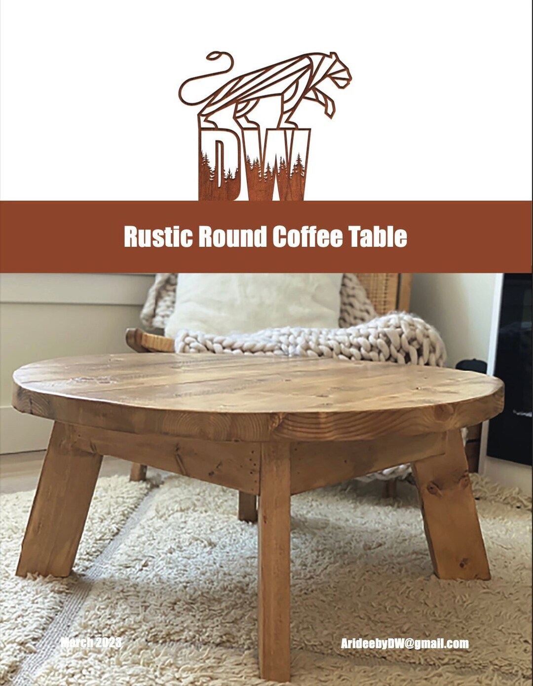 Plans: Rustic Round Coffee Table - Etsy
