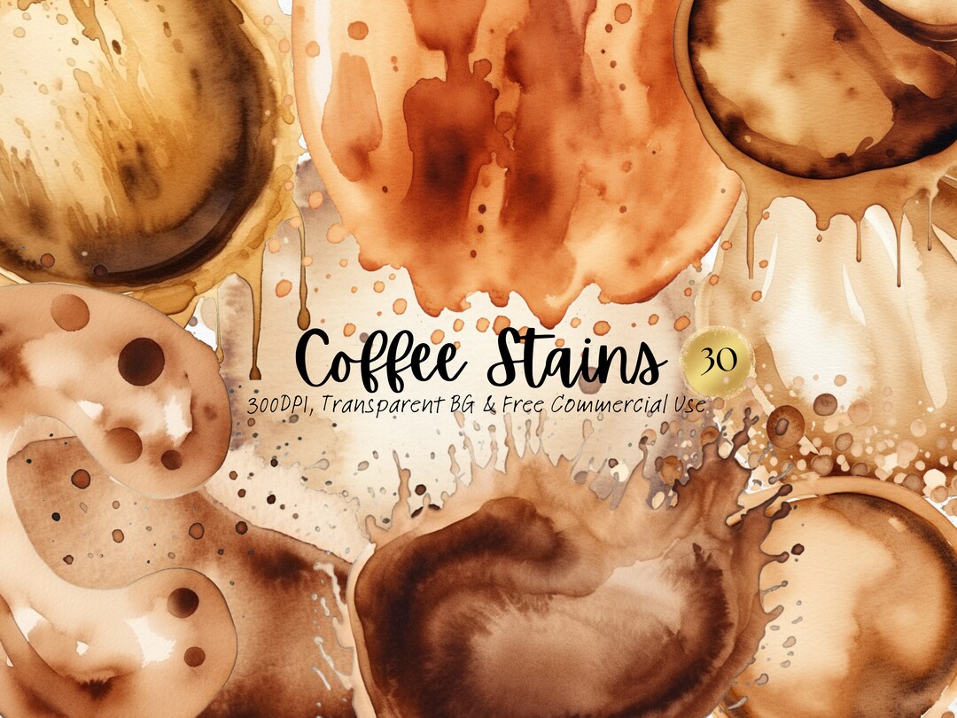 Watercolor Coffee Stains Clipart, Printable Coffee Brew Taints Png ...