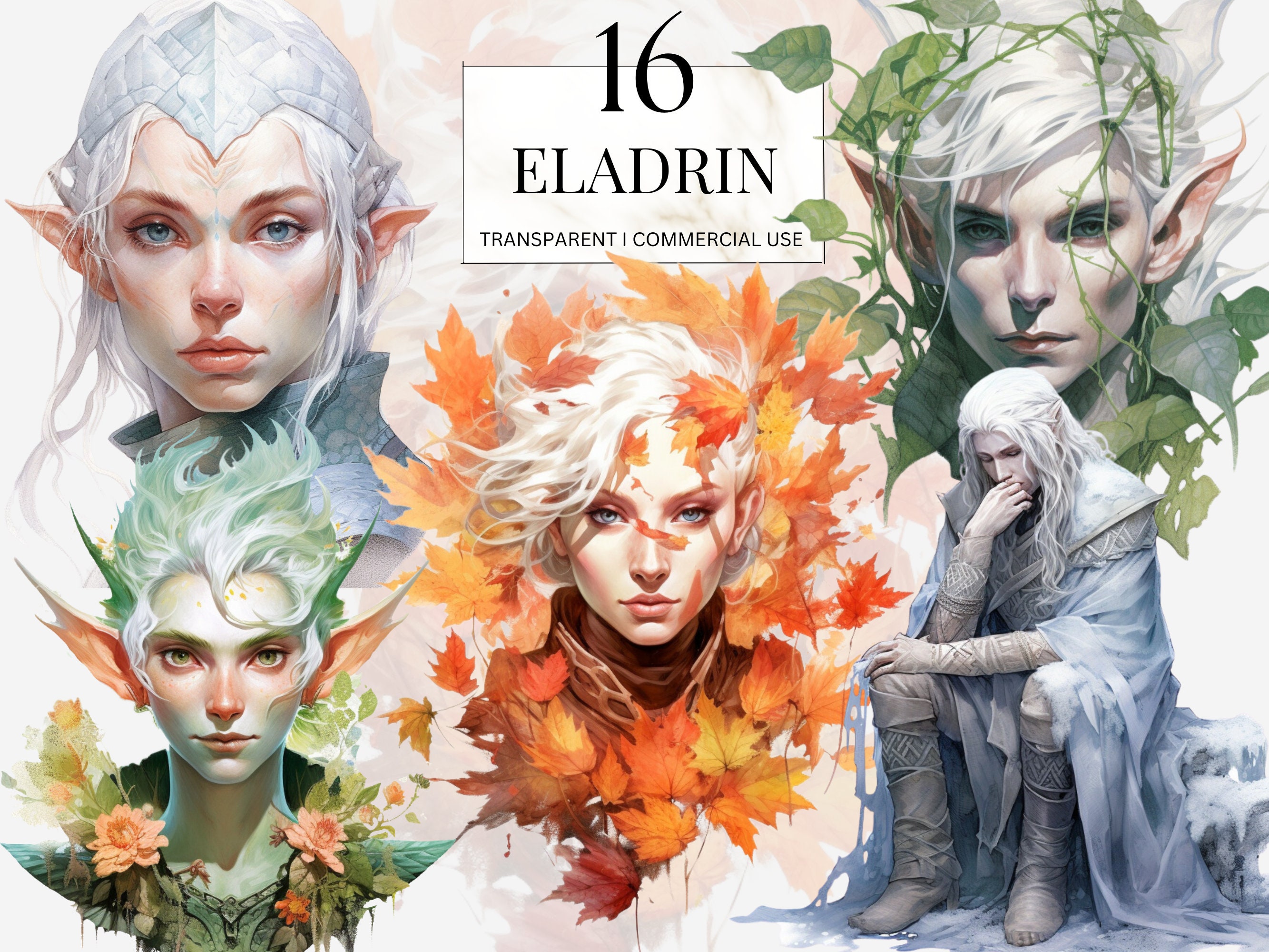 Watercolor Eladrin Clipart Printable Dungeons and Dragons Dnd - Etsy UK