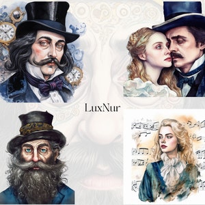 Watercolor Svengali & Trilby Png Clipart, Printable Horror Storybook ...