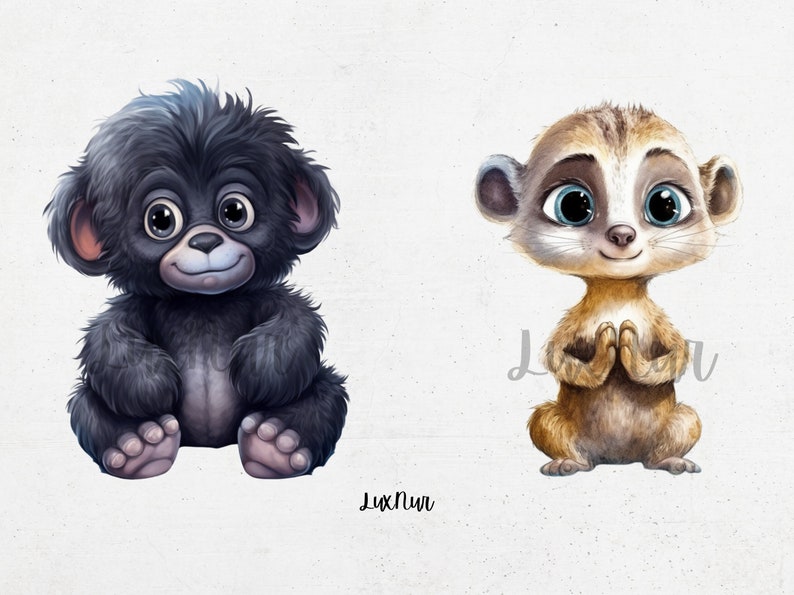 Watercolor Safari Animals Clipart Printable African Jungle - Etsy