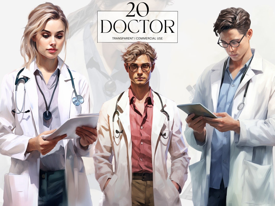 Watercolor Doctor Clipart, Printable Medical Professional Jobs Png ...