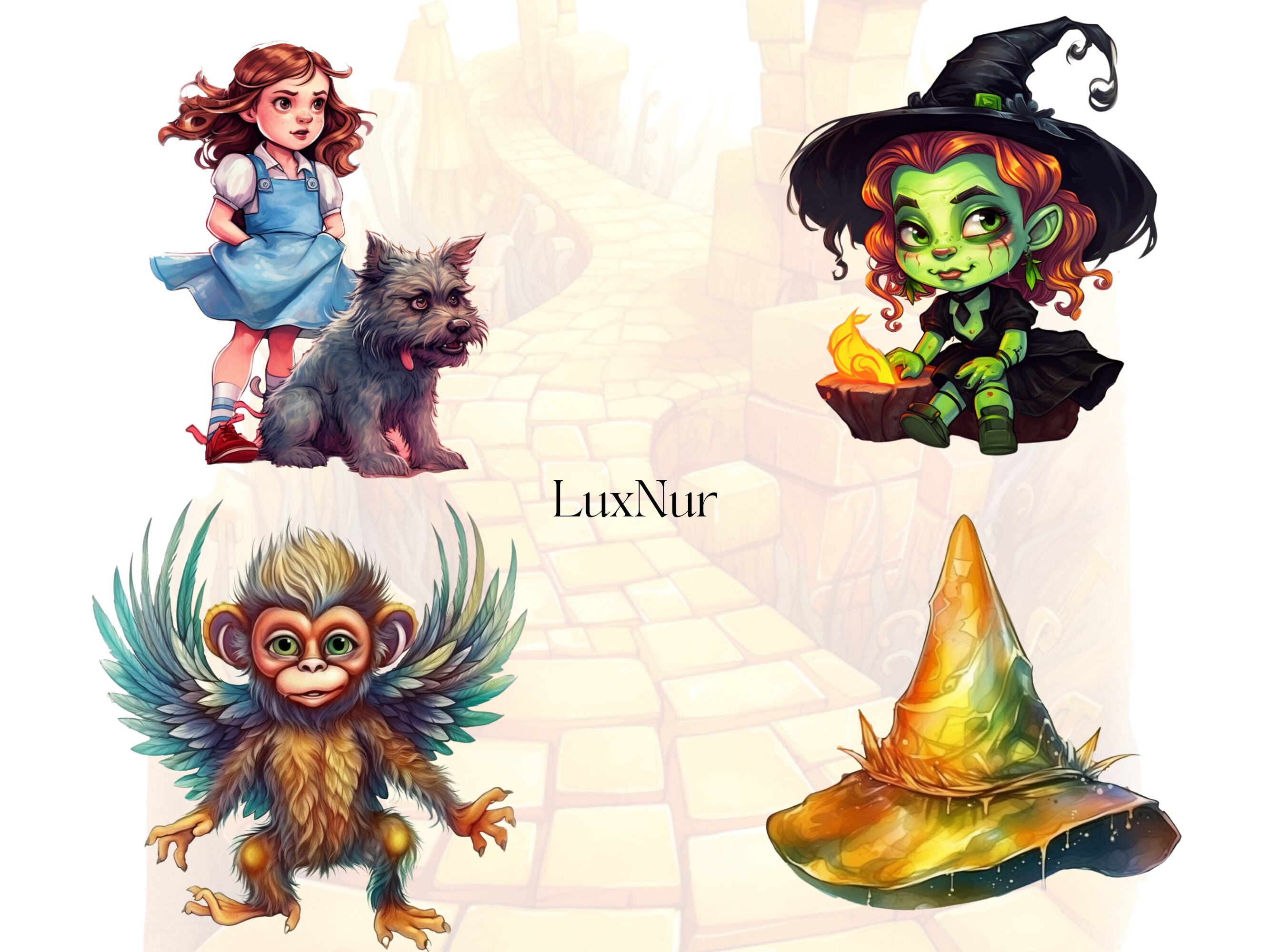 24 Watercolor Wizard of Oz Clipart Png Printable Fairytale - Etsy Australia