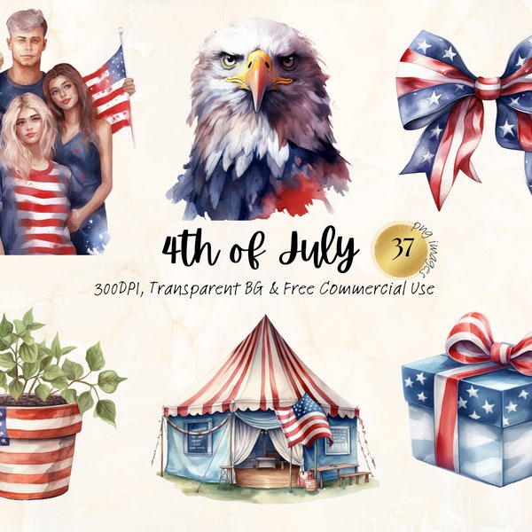 4th of July Clipart - Etsy