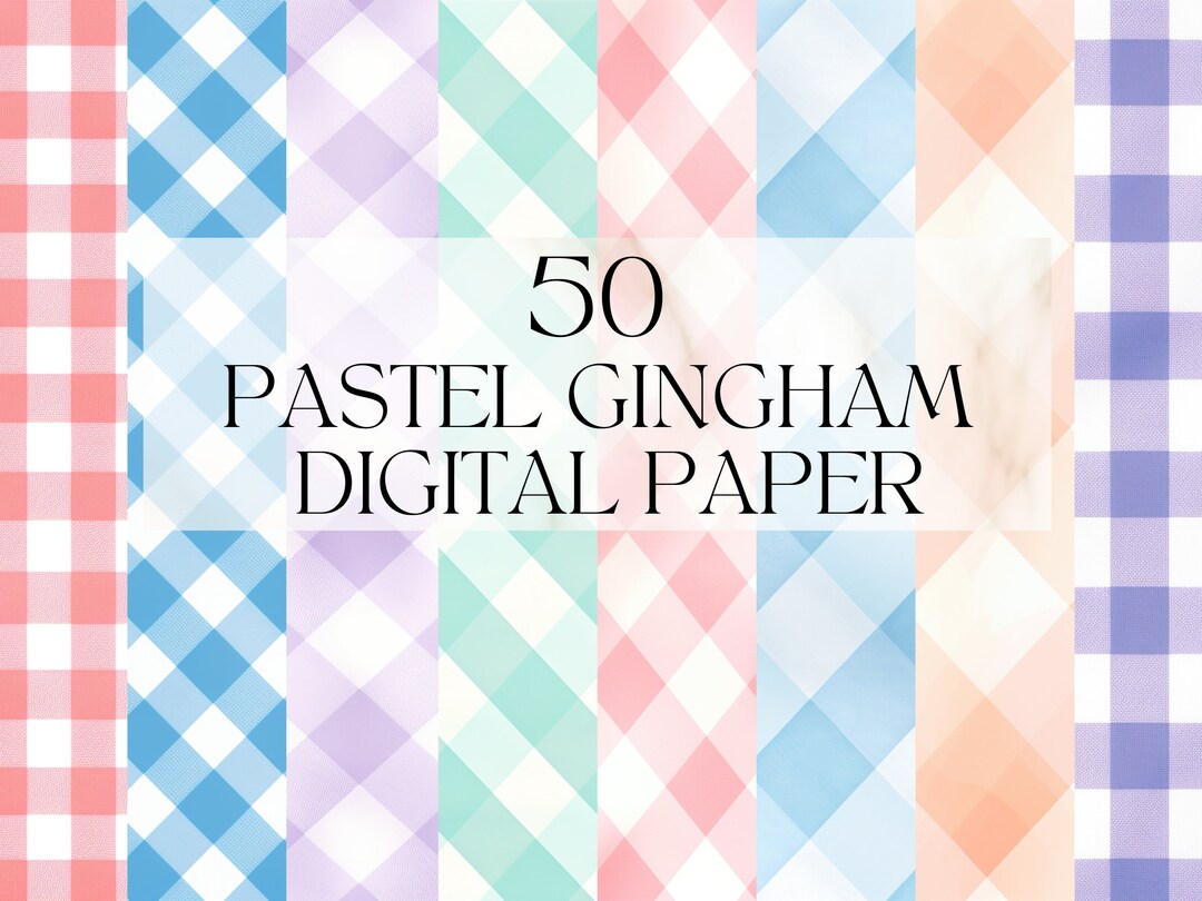 Watercolor Pastel Gingham Digital Paper, Printable Plaid Pattern Png ...