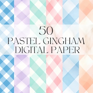 Watercolor Pastel Gingham Digital Paper, Printable Plaid Pattern Png ...