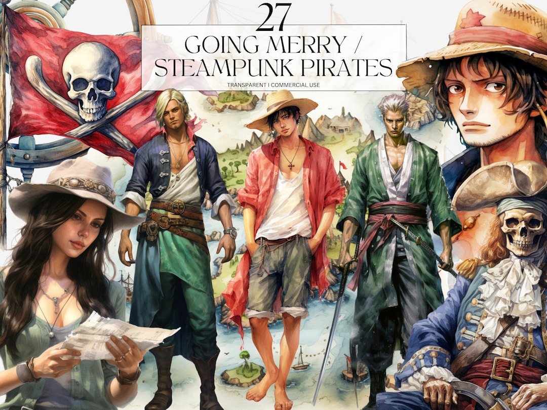 Watercolor Going Merry Clipart Printable Monkey D Luffy Png Mystical ...