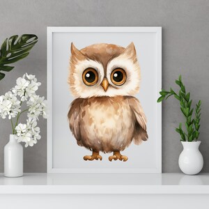 Watercolor Baby Owls Clipart Printable Adorable Woodland Animals Png ...