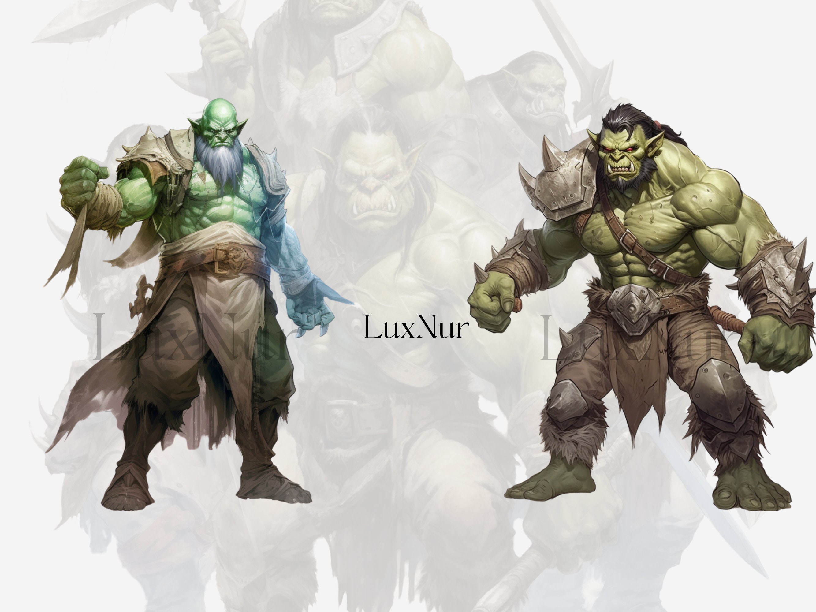 Watercolor Orc Clipart Printable Dungeons and Dragons Dnd RPG - Etsy Canada