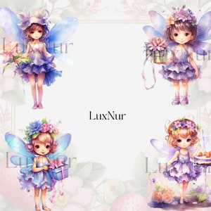 Little Magic Fairy Clipart, Watercolor Cute Fairy Clipart, Fairy Png ...