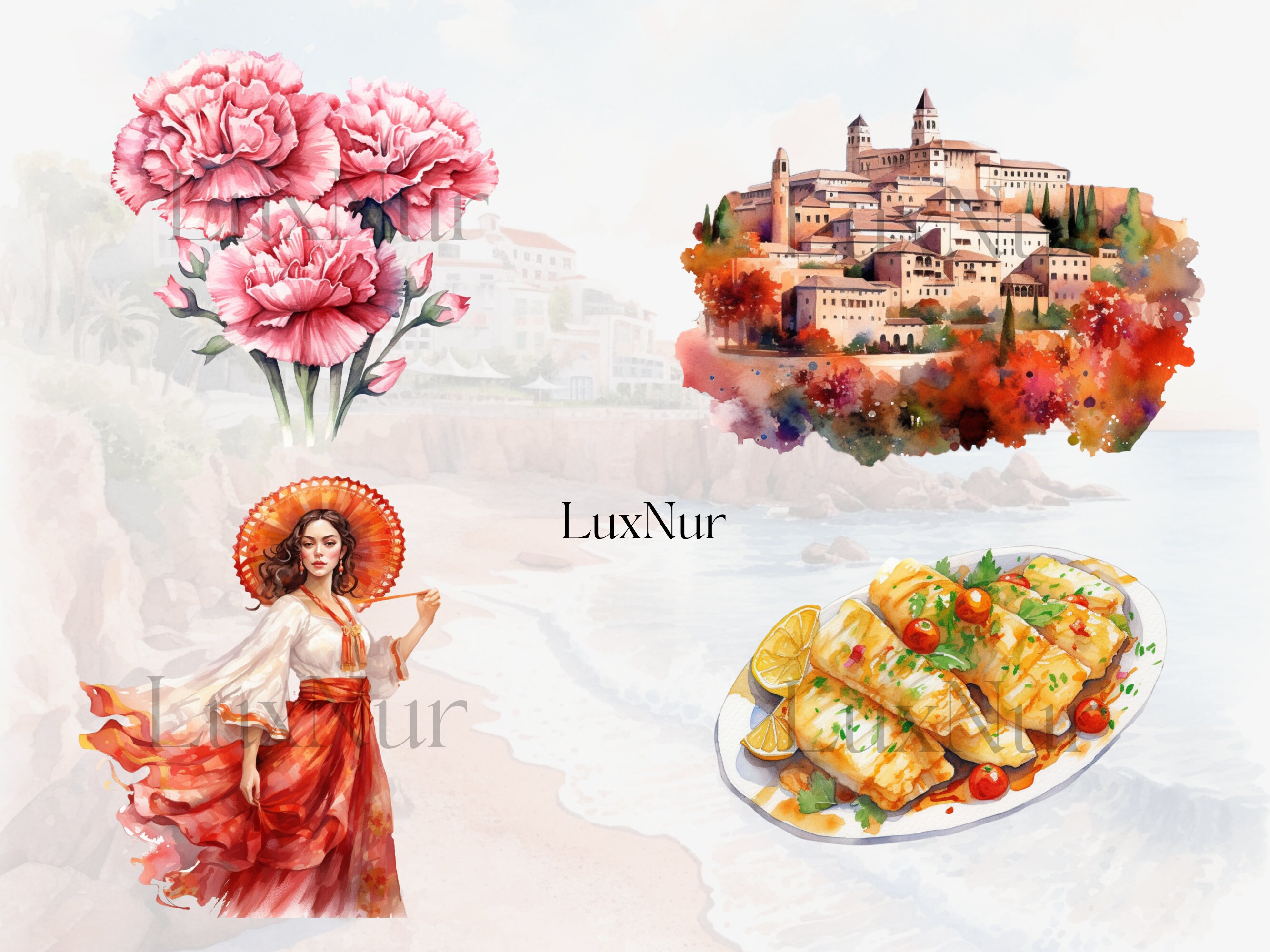 Watercolor Spain Clipart Printable Europe Toreador Png - Etsy UK