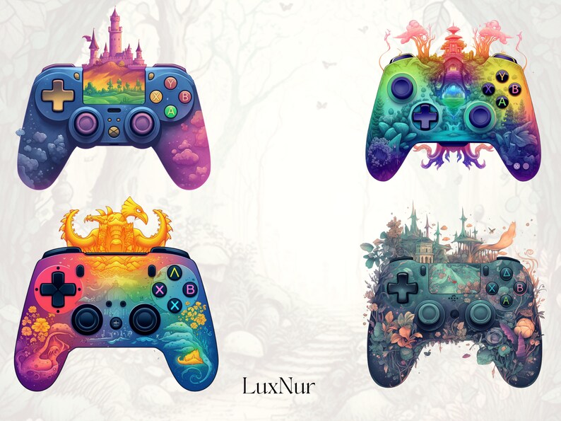 20 Watercolor Game Controller Png Clipart Printable Gaming - Etsy
