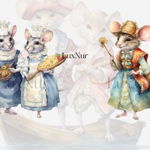 Watercolor Fairytale Mice Clipart Printable Magical Fantasy Mouse ...