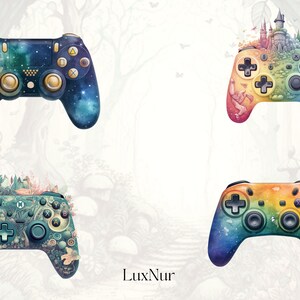 20 Watercolor Game Controller Png Clipart, Printable Gaming Console ...