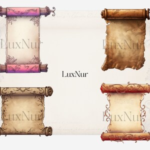 Watercolor Retro Scrolls Clipart Printable Vintage Decoupage Png ...