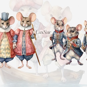 Watercolor Fairytale Mice Clipart Printable Magical Fantasy Mouse ...