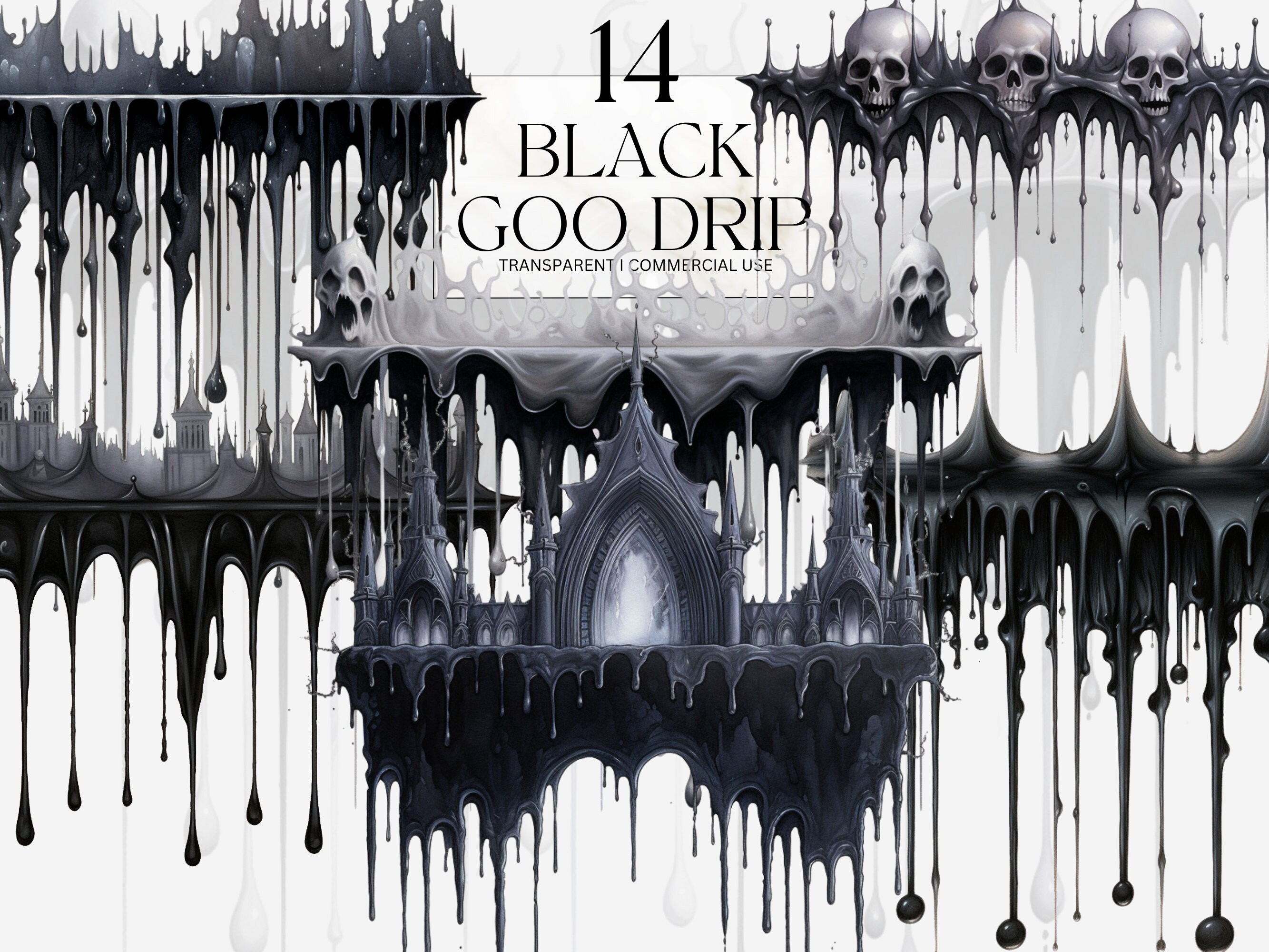 Black Goo Watercolor Drip Clipart Printable Paint Splash Png - Etsy Australia