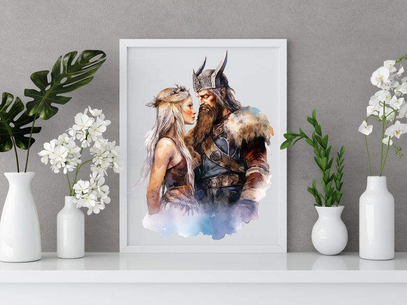 Watercolor Viking Clipart Nordic Pagan Norse Axe Shield Helmet - Etsy