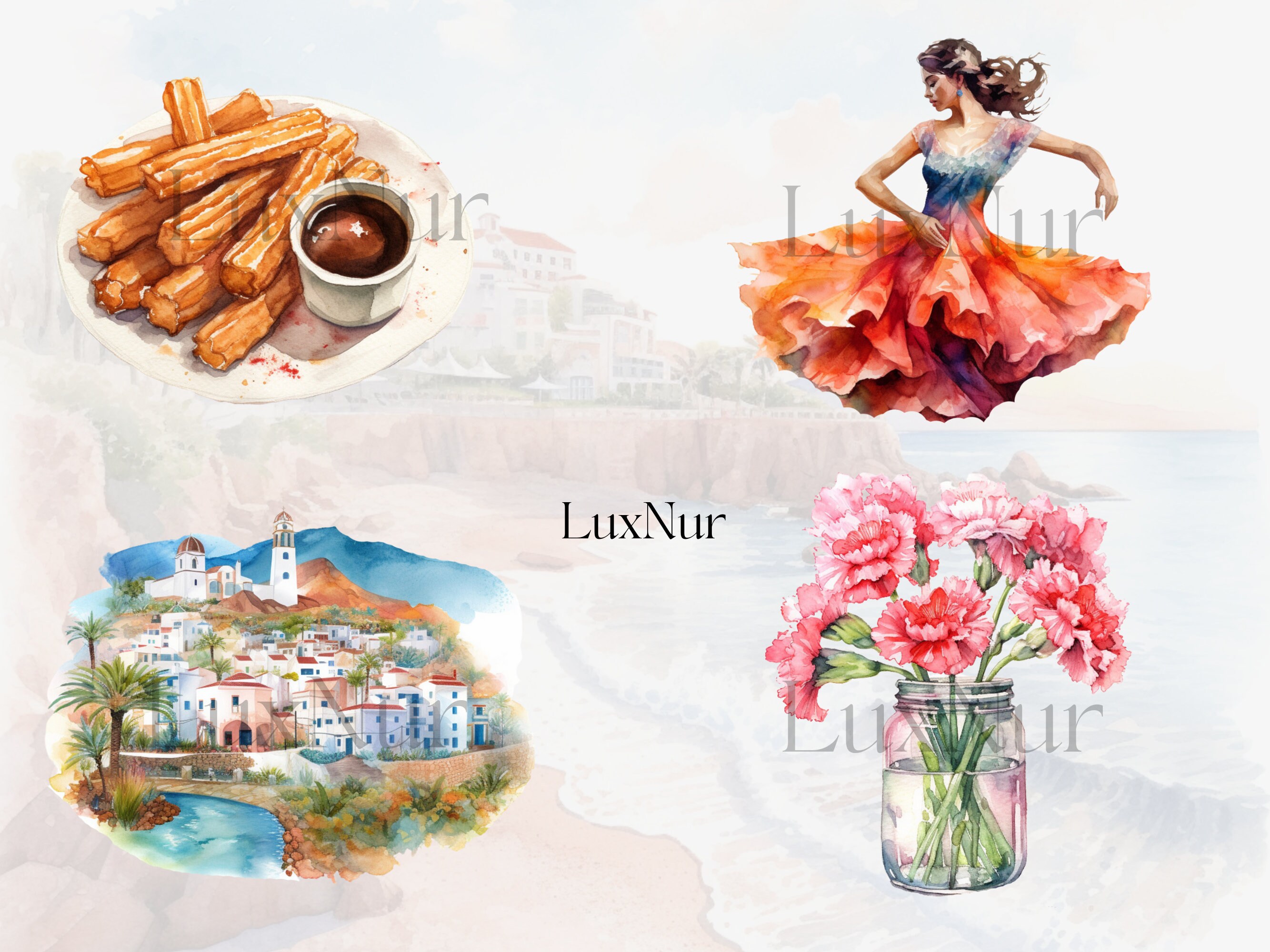 Watercolor Spain Clipart Printable Europe Toreador Png - Etsy UK