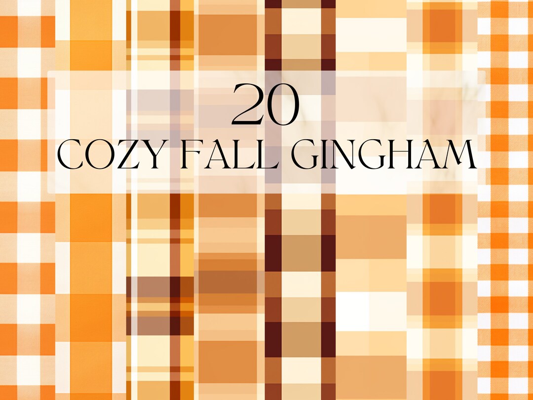Watercolor Cozy Fall Gingham Paper, Printable Autumn Plaid Pattern Png ...