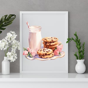 Watercolor Chocolate Chip Cookie Clipart, Printable Biscuit Dessert ...