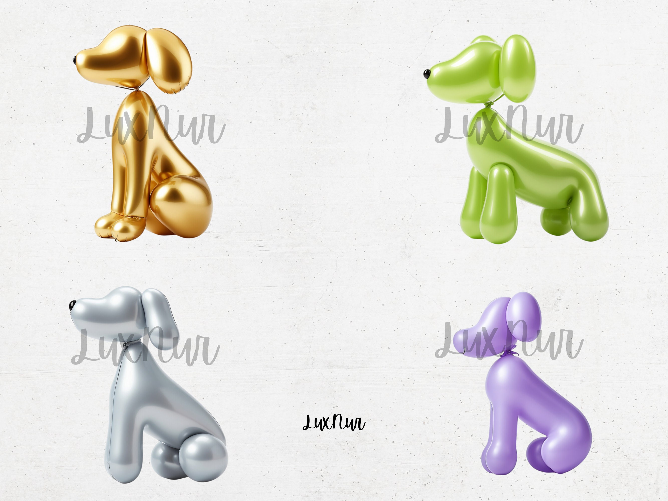 Watercolor Pastel Balloon Dog Clipart Printable Kawaii Poodle - Etsy