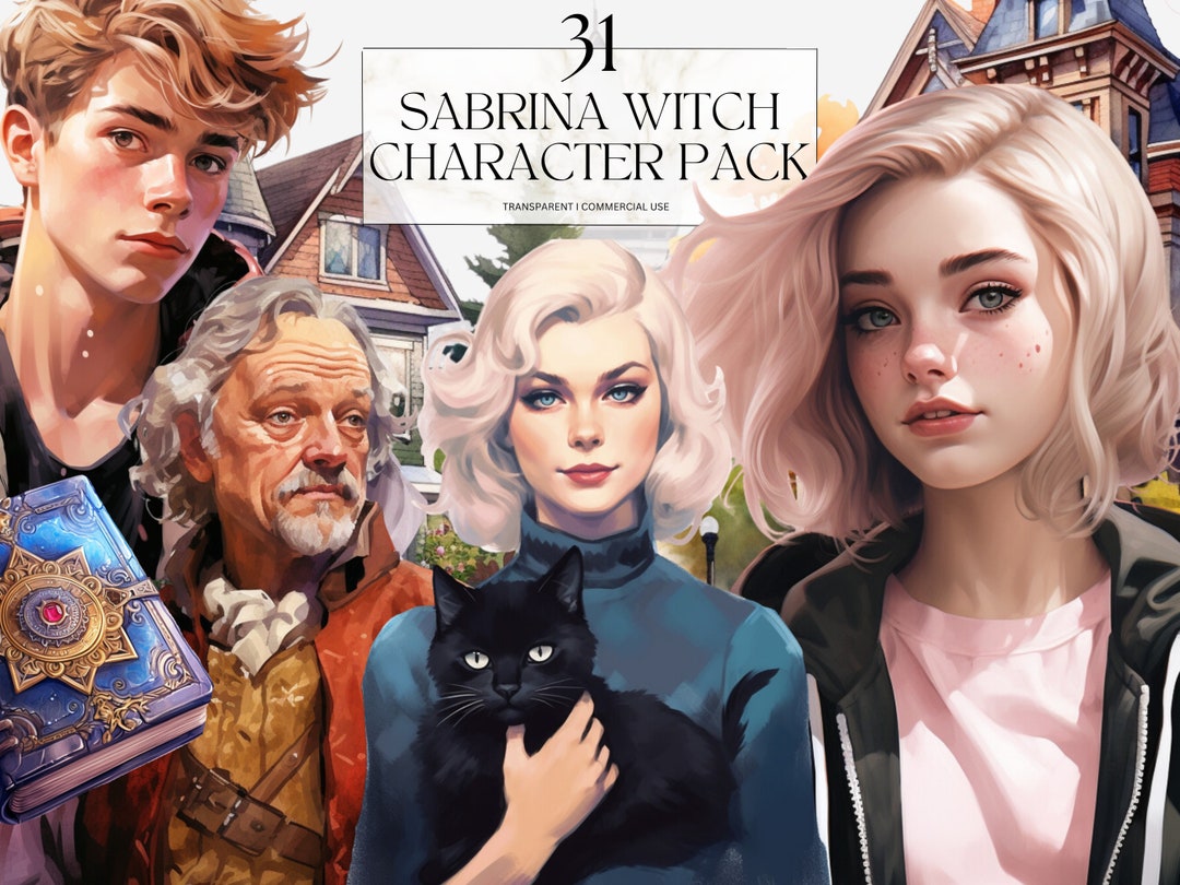 Watercolor Sabrina Witch Clipart, Printable Modern Teenage Witchcraft ...